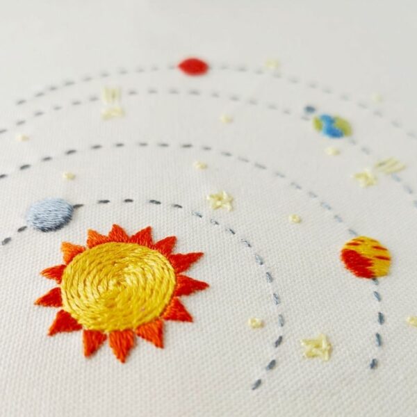 Space inspired hand embroidery patterns for beginners