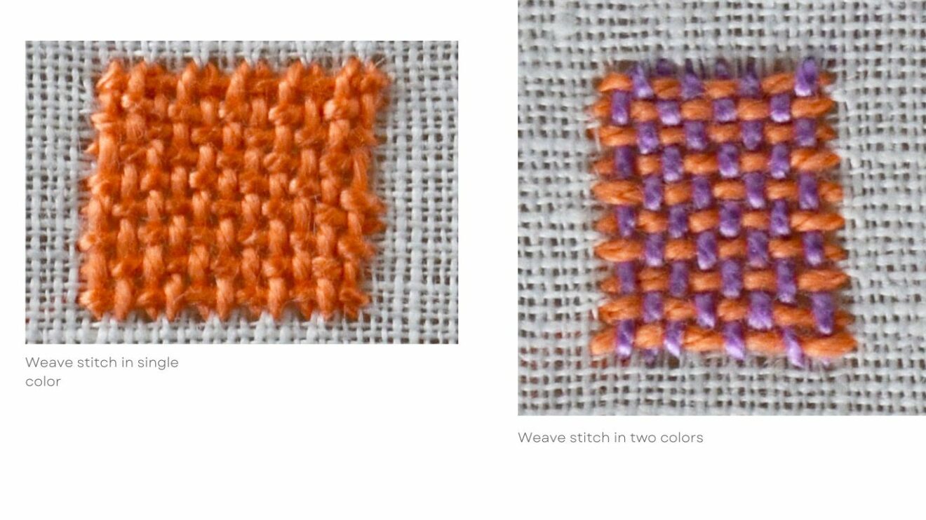 Embroidery Weave Stitch simple guide and video tutorial